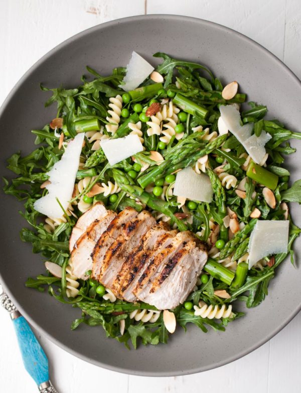 Spring Pasta Salad w/ Asparagus, Peas, & Greens - Life is but a Dish