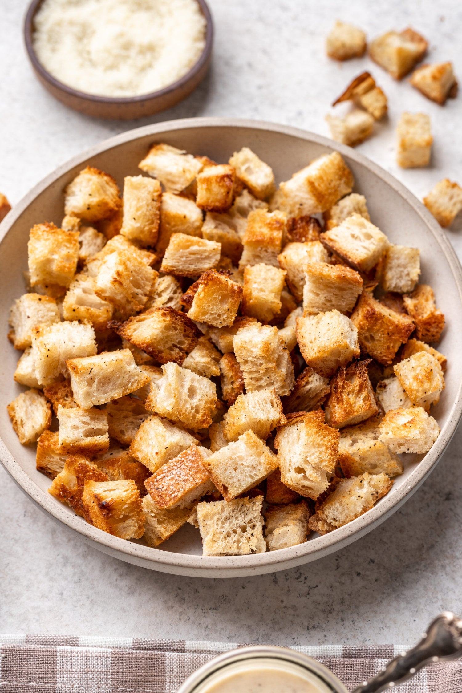 20 Minute Kale Caesar Salad with Homemade Croutons - Life is but a Dish