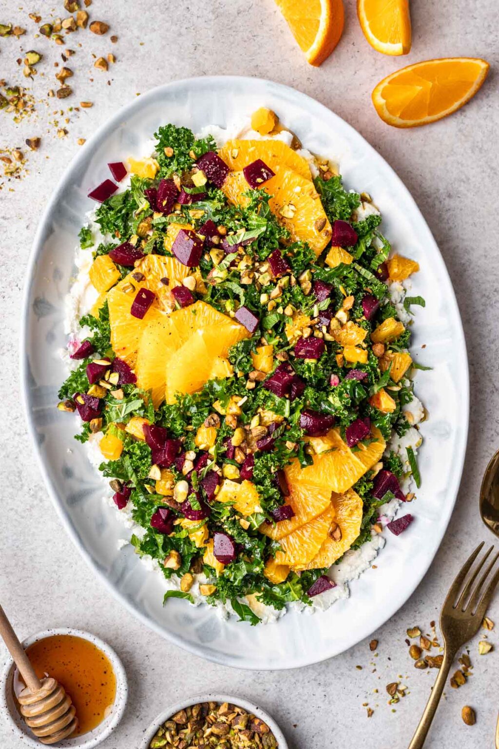 Massaged Kale Salad with Beets, Oranges, and Goat Cheese - Life is but ...