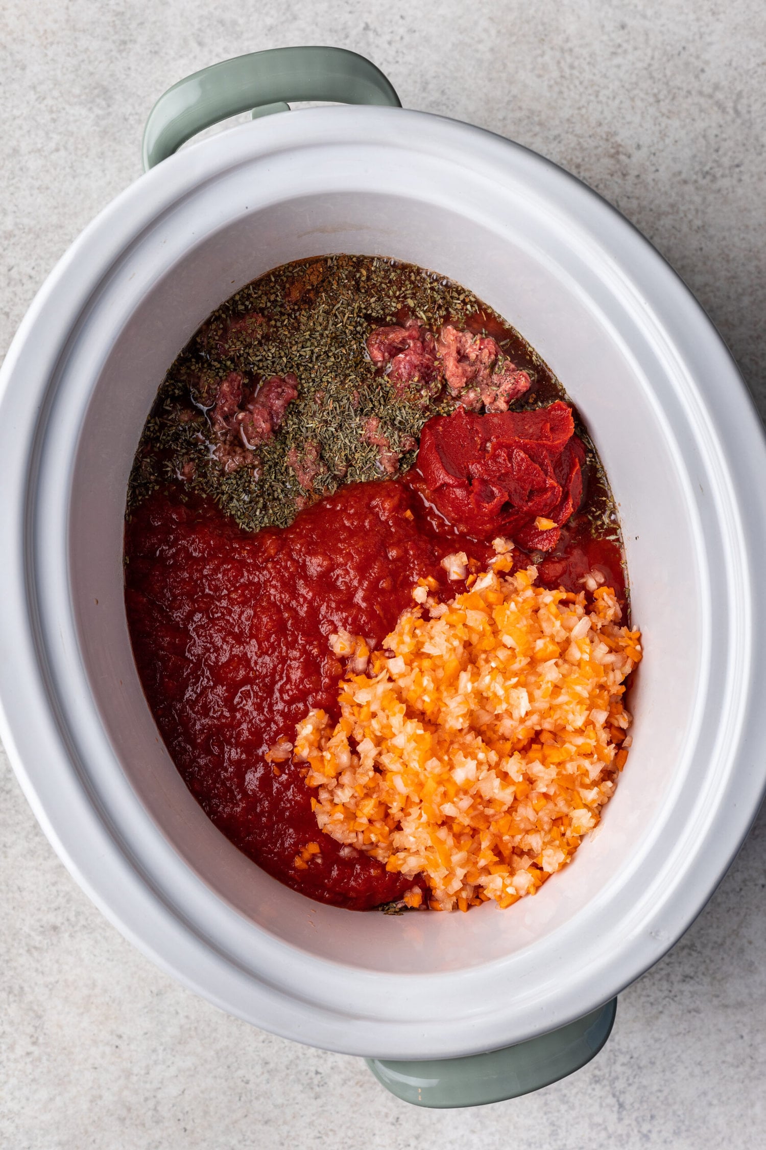 Slow Cooker Bolognese Sauce with Ground Beef - Life is but a Dish