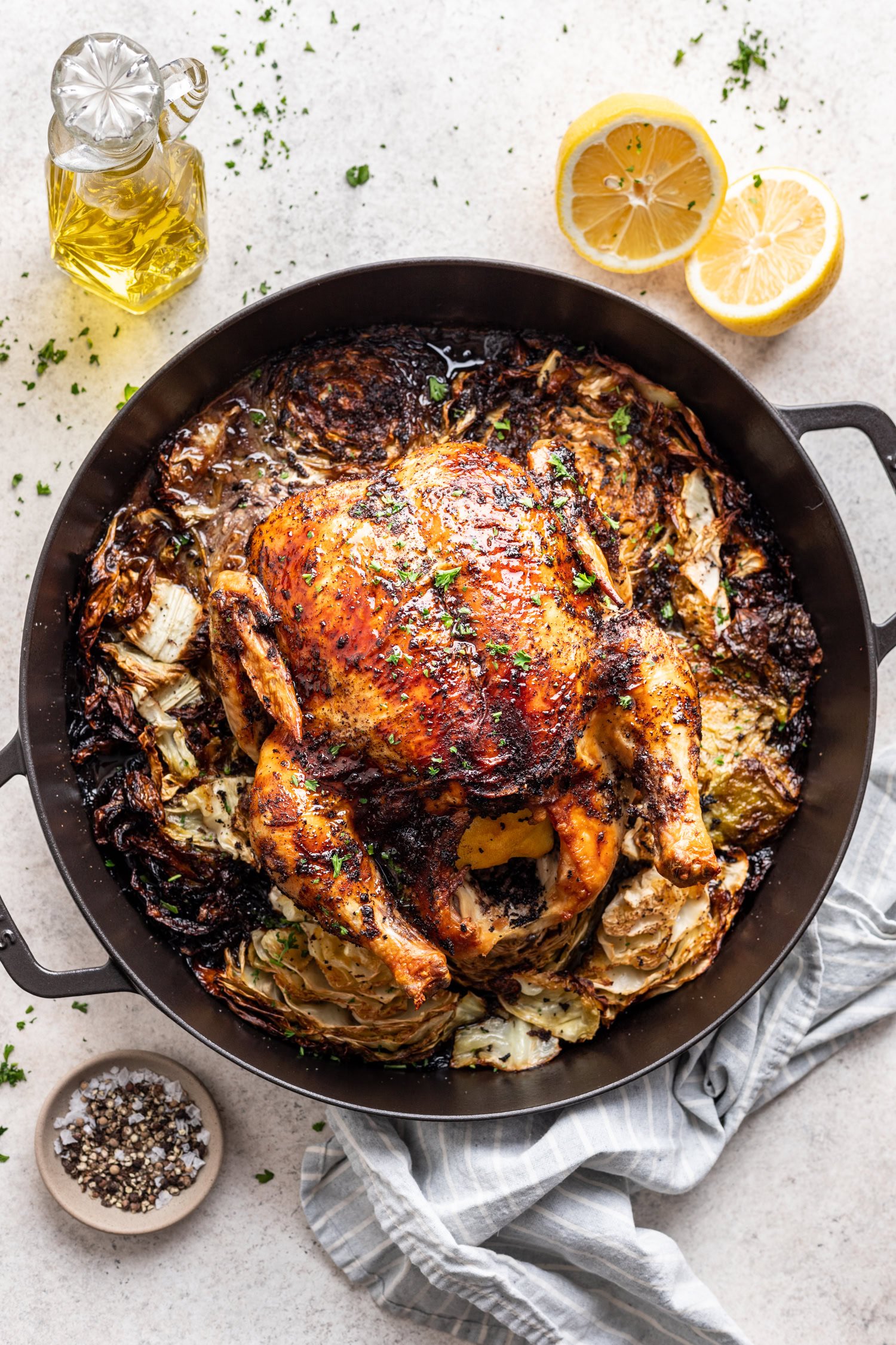 Lemon Sumac Roast Chicken With Cabbage - Life is but a Dish