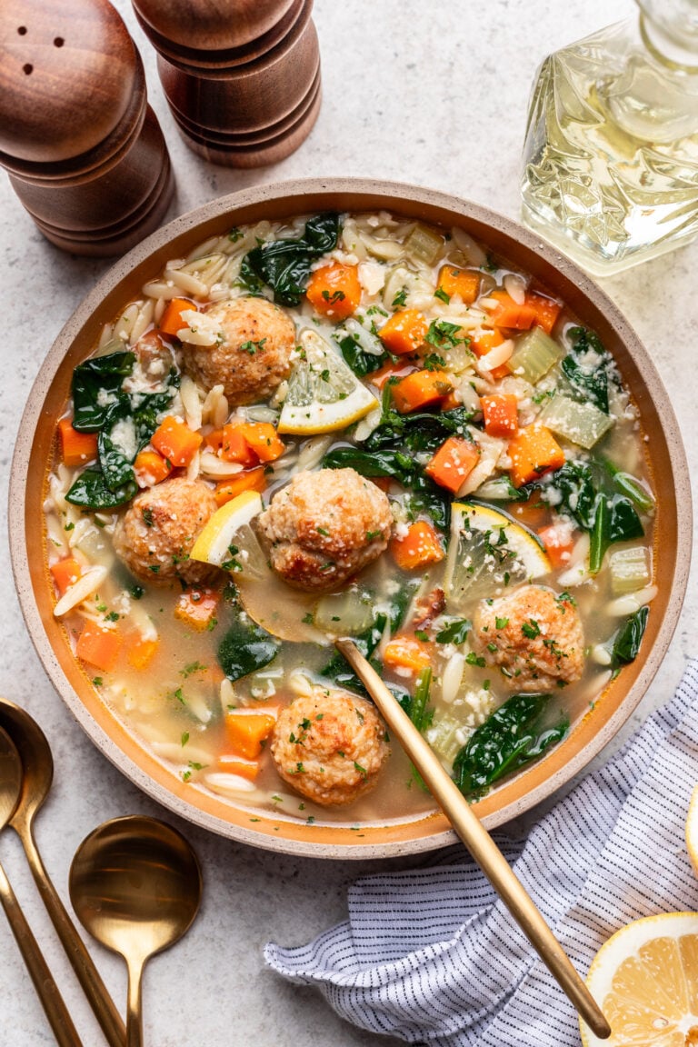 Lemony Chicken Meatball Soup - Life is but a Dish